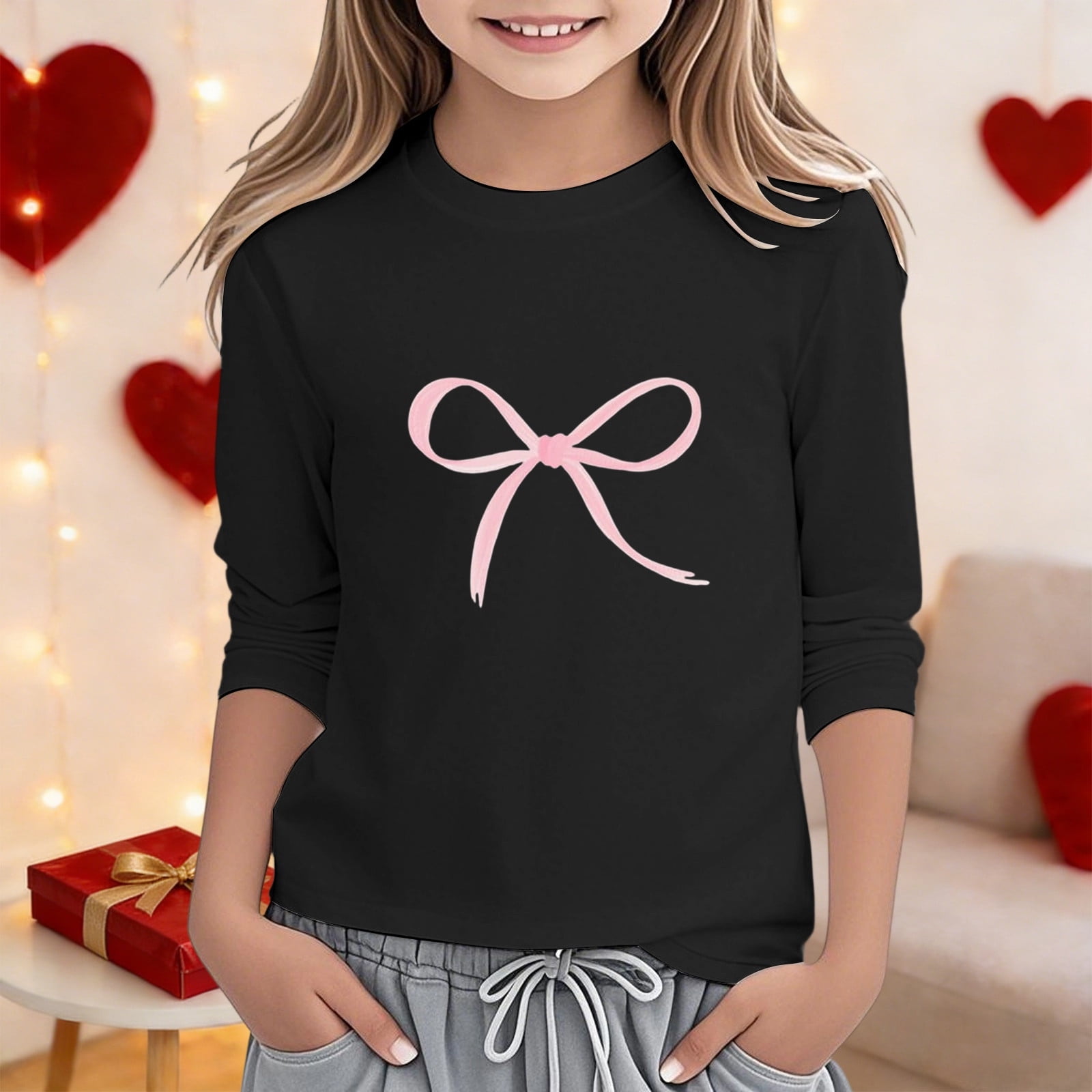 Girls Crew Neck T-Shirt Slim Fit Classic Stylish Tee Elastic Solid ...