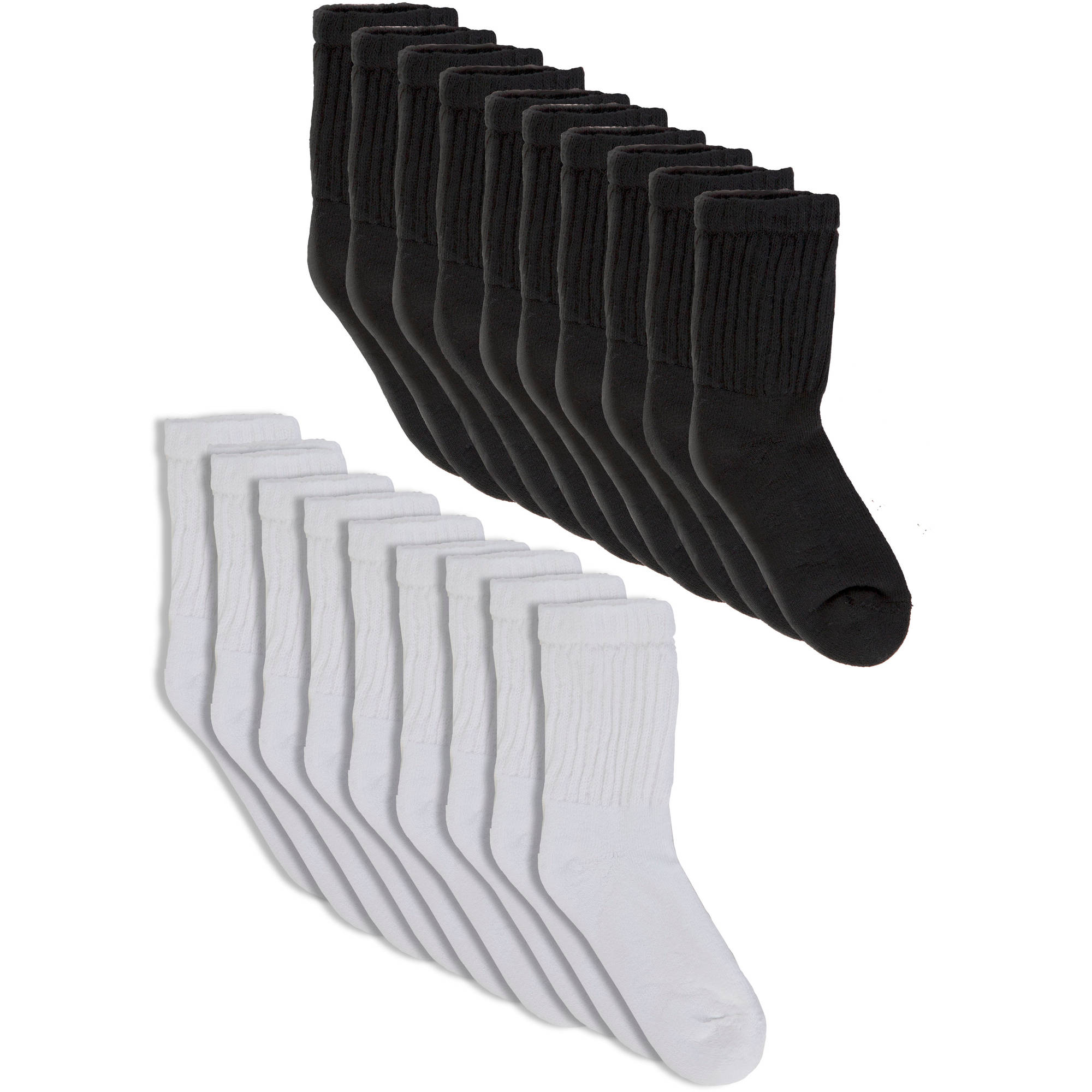 Girls' Crew Socks 10 Pack - Walmart.com