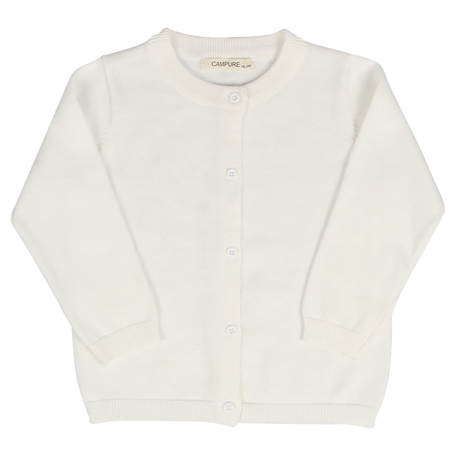 Girls Crewneck Cardigan Long Sleeve Children Button Cotton Sweater ...