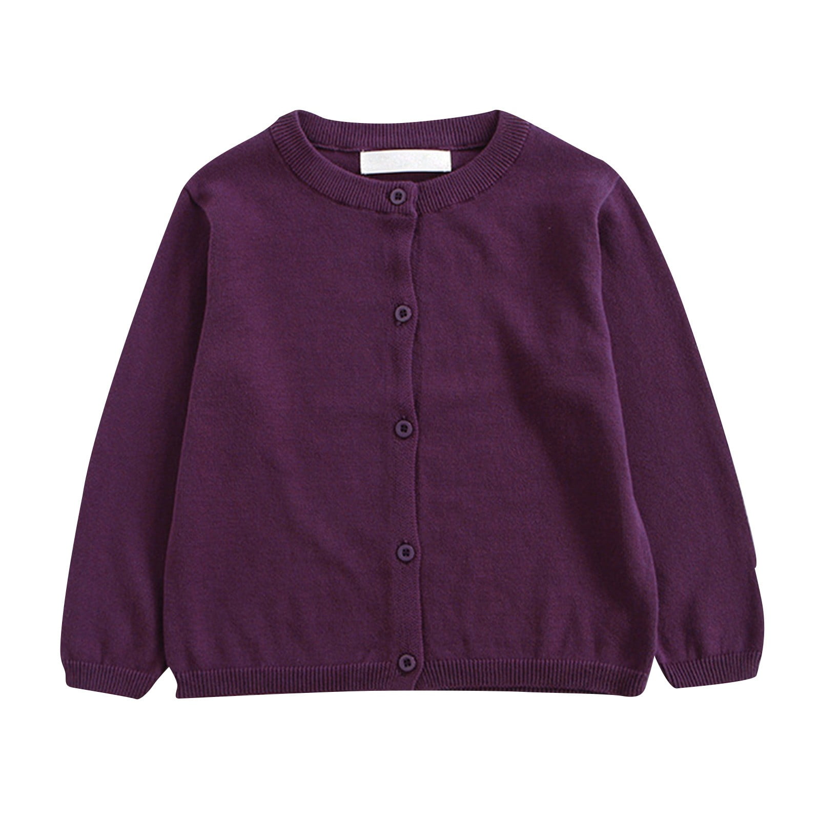 Girls' Cardigans Sweater Cotton Button Solid Long Sleeve Knit Sweaters ...