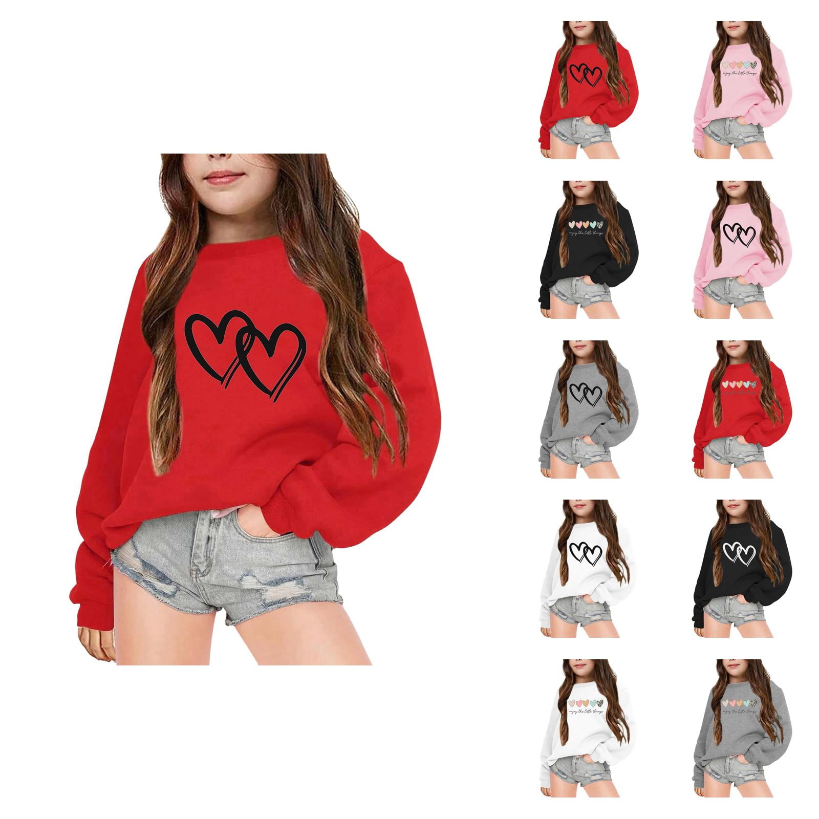 Girls Crewneck Sweatshirts Casual Long Sleeve Positive Message Graphic ...