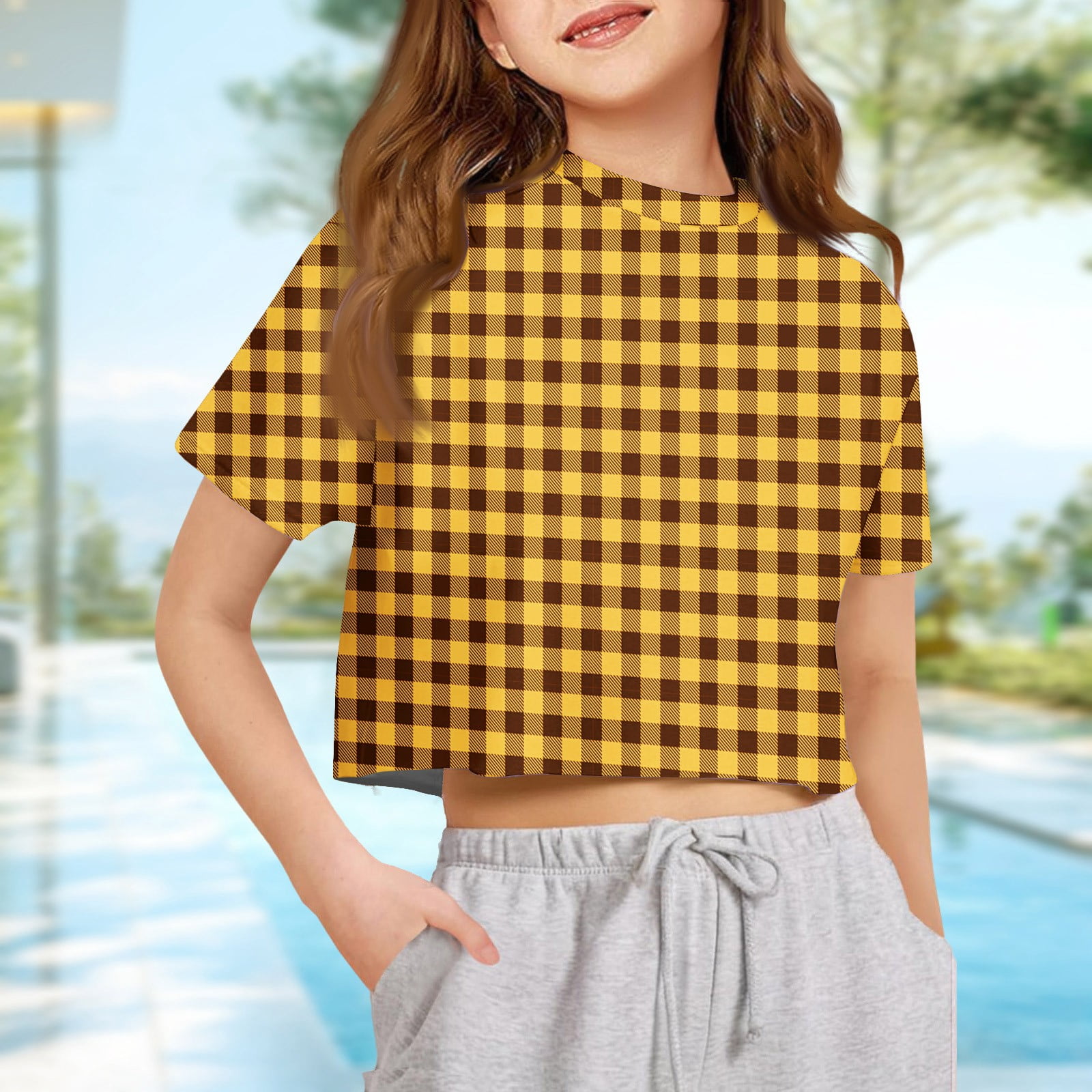 Girls Crop Tops Oversized Drop Shoulder Tees Girls Short Sleeve Summer ...