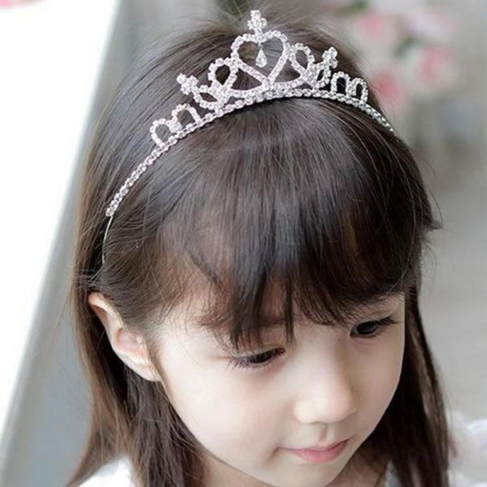 Girls Crystal Tiara Crown Silver Children Princess Crown for Birthday ...