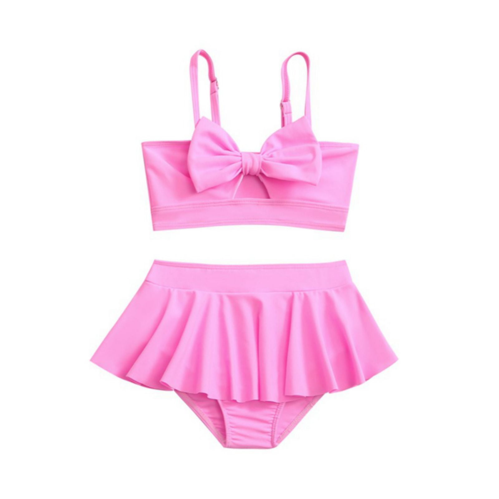 Girls Cute Bow Ruffle Short Skirt Swimsuit Bathing Swimsuit（Available ...