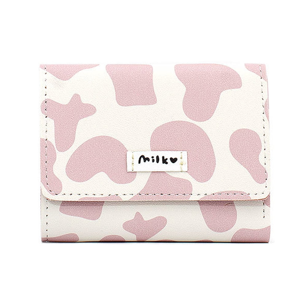 Girls Cute Cow Print Wallet - Small Wallet with Cash Pocket for Girls ...