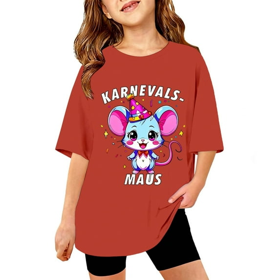 Girls Cute Graphic Short Sleeve T Shirt Karnevals Tee Trend Loose ...