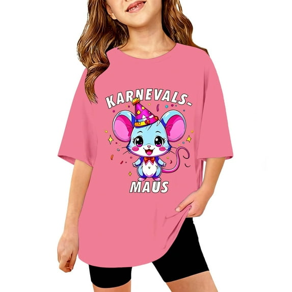 Girls Cute Graphic Short Sleeve T Shirt Karnevals Tee Trend Loose ...