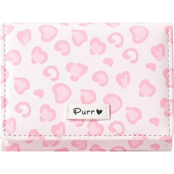 Girls Cute Leopard Print Wallet Small Wallet Card Holder ID Window for ...