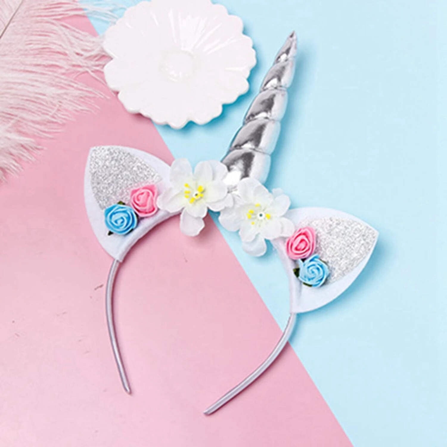 Girls Cute Unicorn Flower Cat Ears Headbands Children Headwear Photo ...