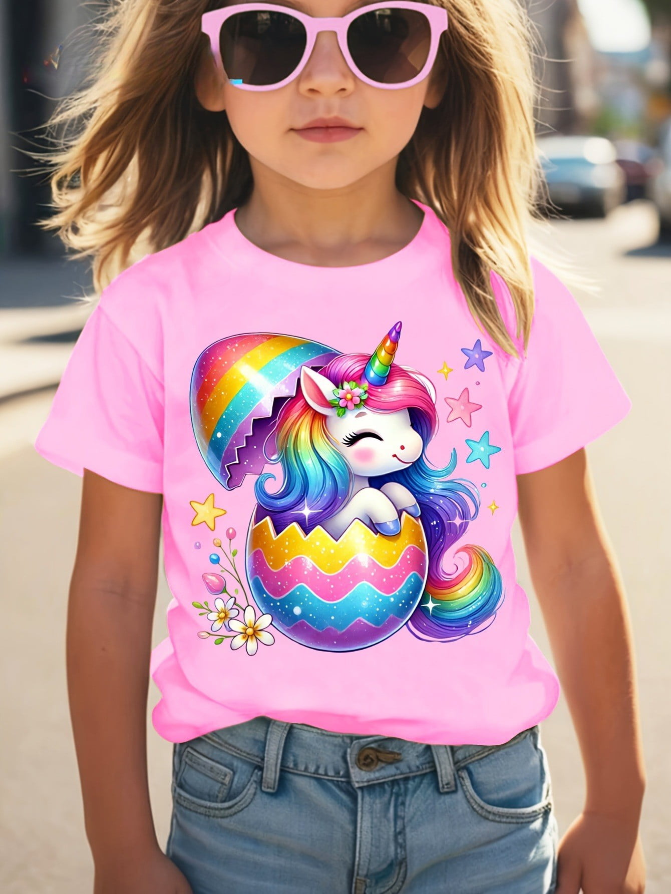 Girls' Cute axolotl Graphic T-Shirt - Breathable, Comfy Short Sleeve ...