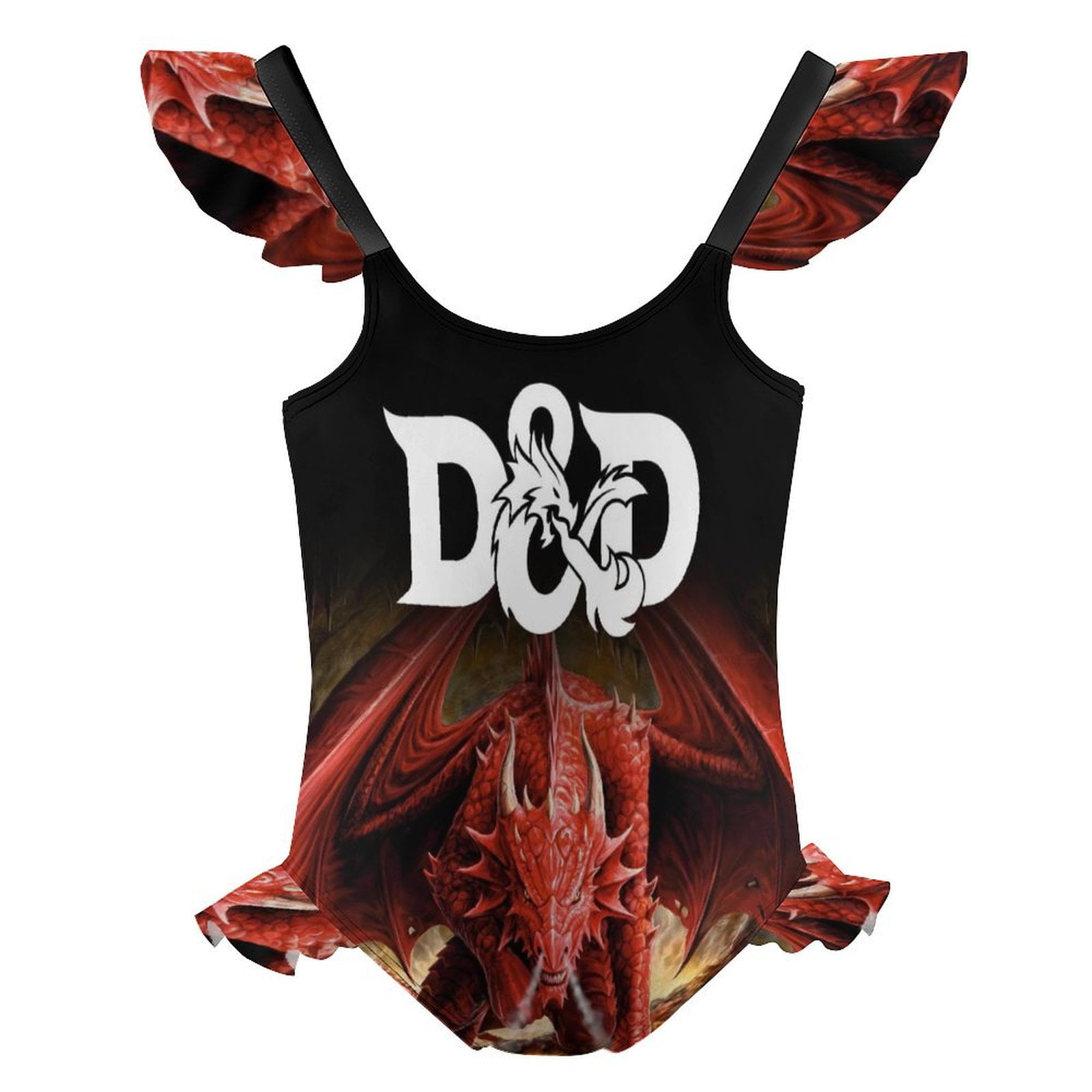 Girls DND Dungeons And Dragons (40) One Piece Swimsuits Ruffle Sleeves ...