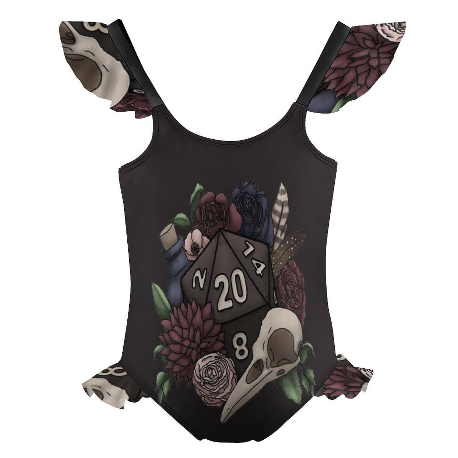 Girls DND Dungeons And Dragons (45) One Piece Swimsuits Ruffle Sleeves ...