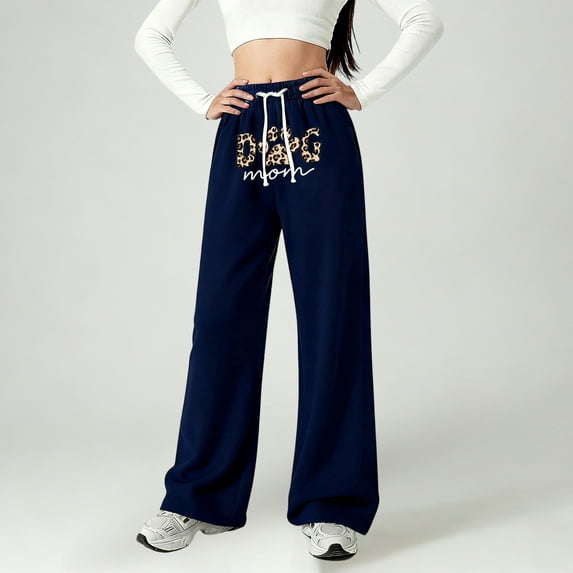 Girls’ "DOG MOM" Leopard-Print Wide-Leg Pants (4-16 Years) – Casual ...