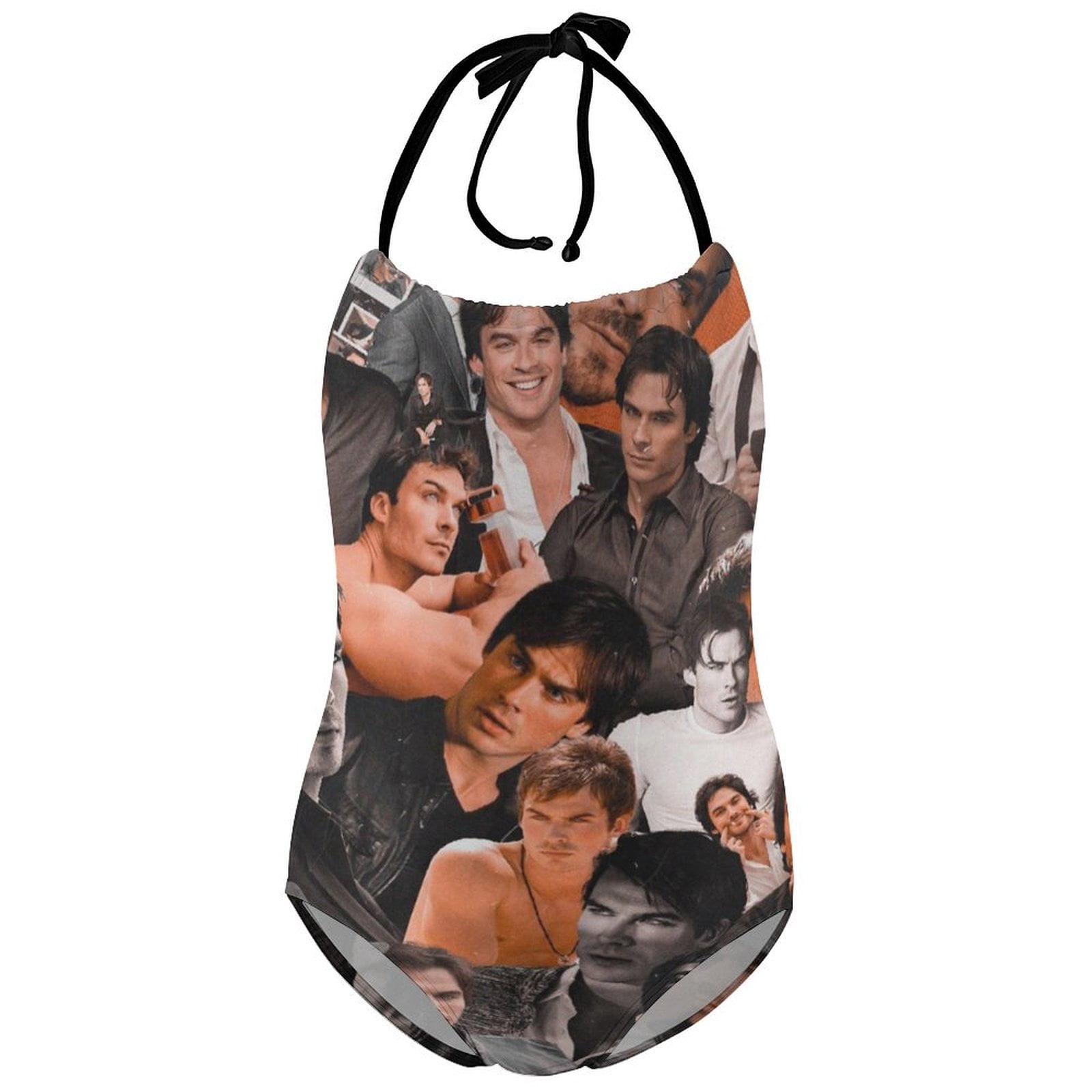 Girls Damon Salvatore One Piece Swimsuits Halter Bathing Suits Beach ...