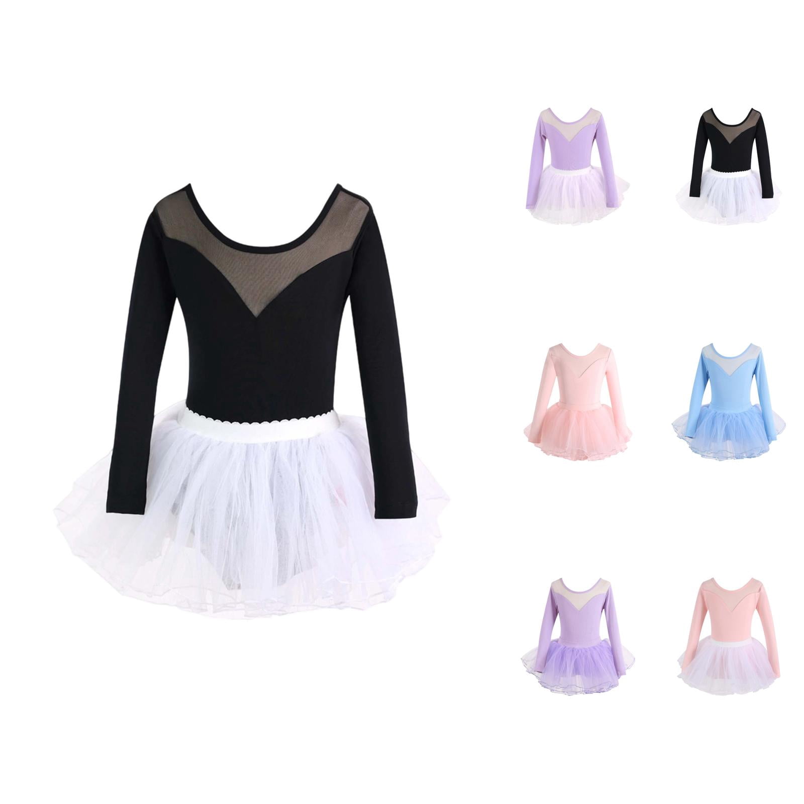 Girls Dance Dresses Performance Outfits Short Sleeve Set for Ballet ...