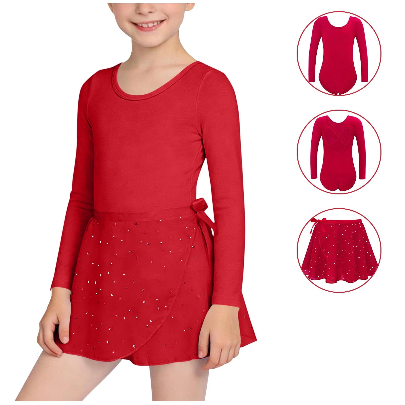Girls' Dancewear with Mesh Tie Skirt Dance Ballet Clothes Set Toddler ...