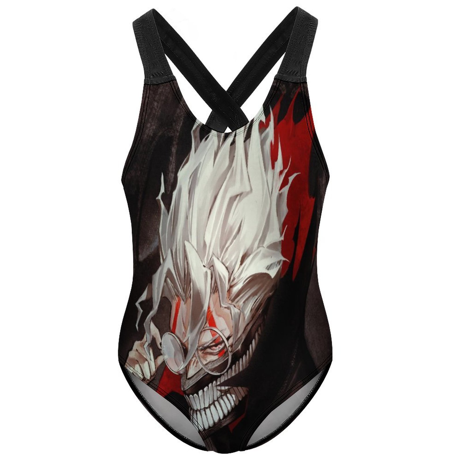 Girls Danda-dan One Piece Swimsuits Bathing Suits Cross Back Swimwear ...