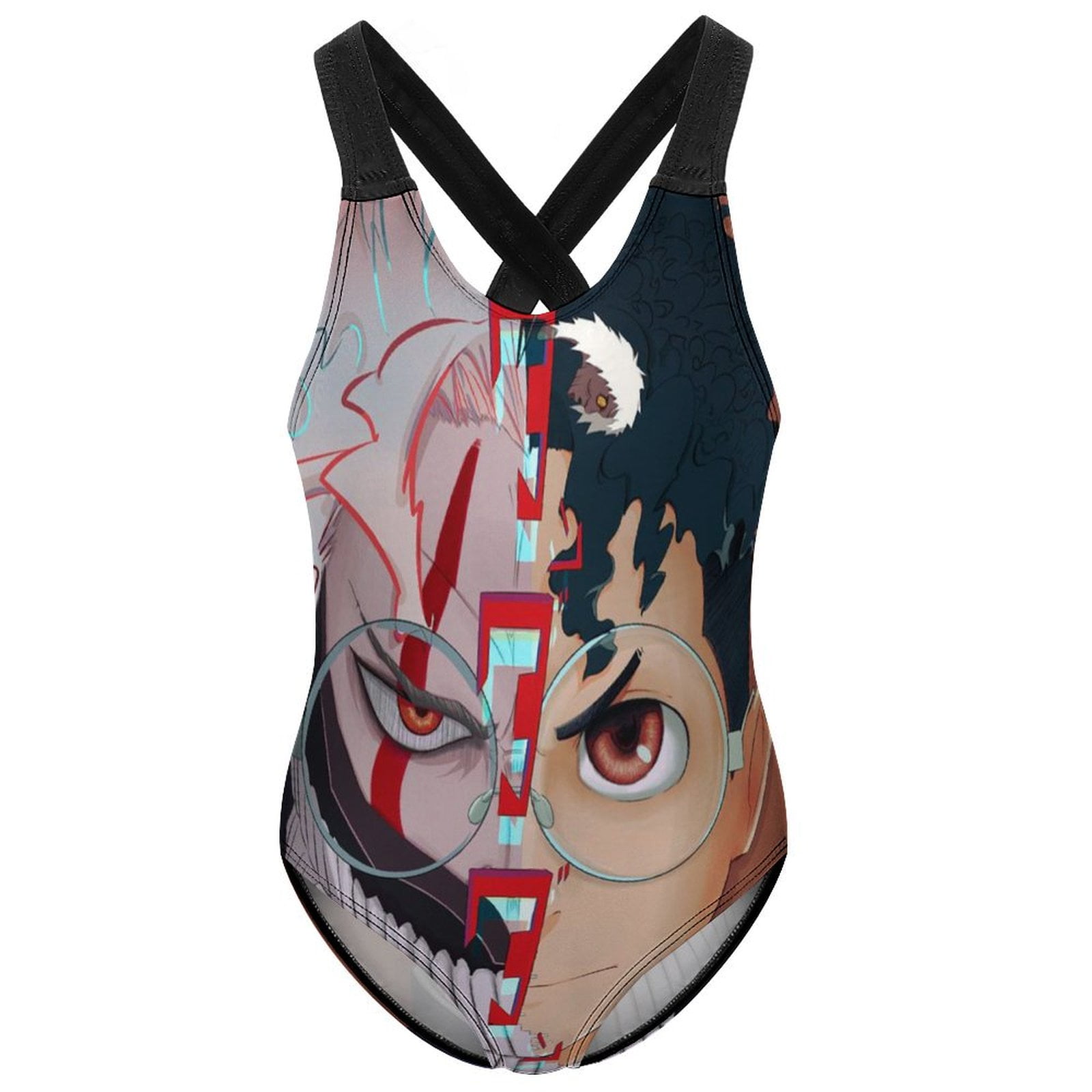 Girls Danda-dan One Piece Swimsuits Bathing Suits Cross Back Swimwear ...