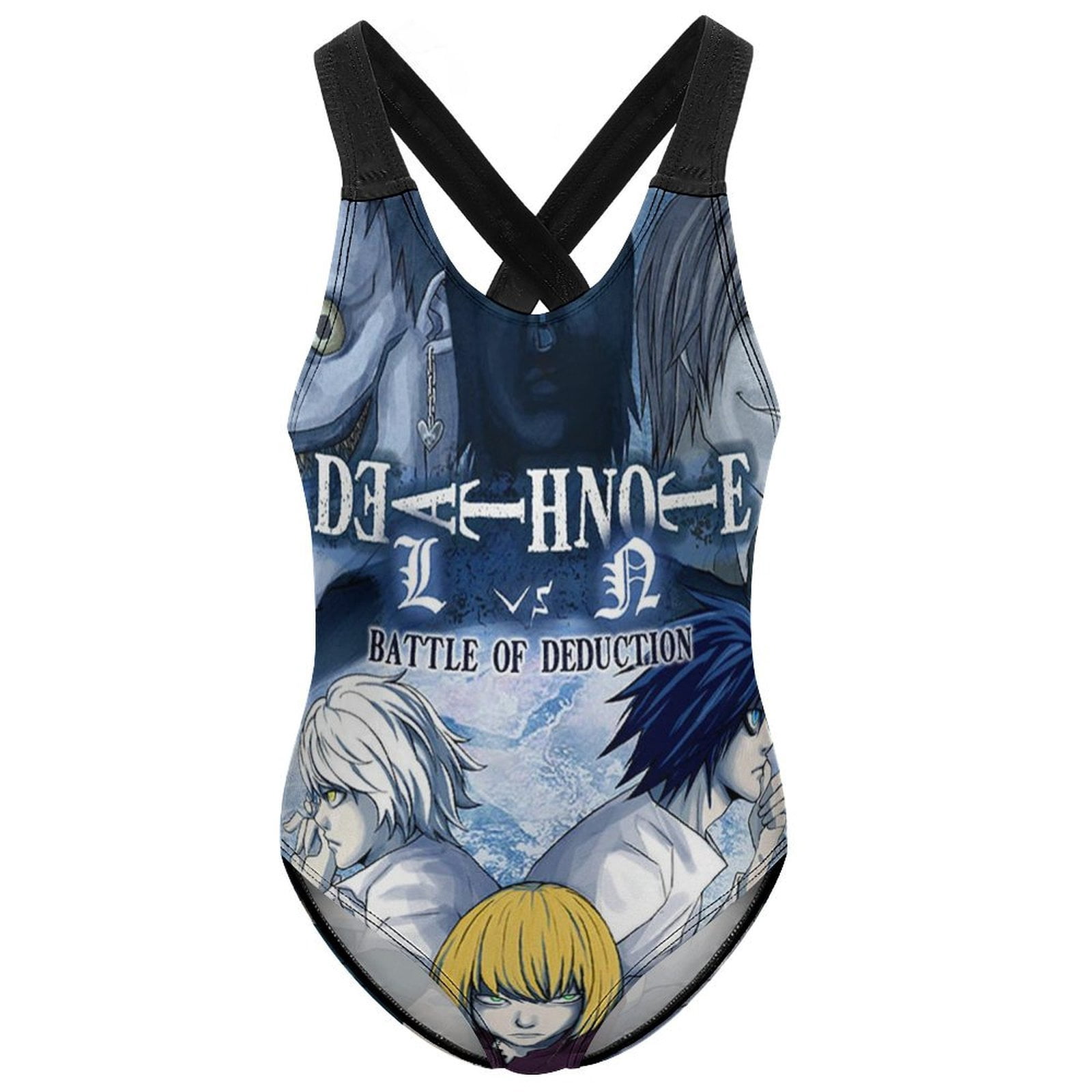 Girls Death N0-te One Piece Swimsuits Bathing Suits Cross Back Swimwear ...