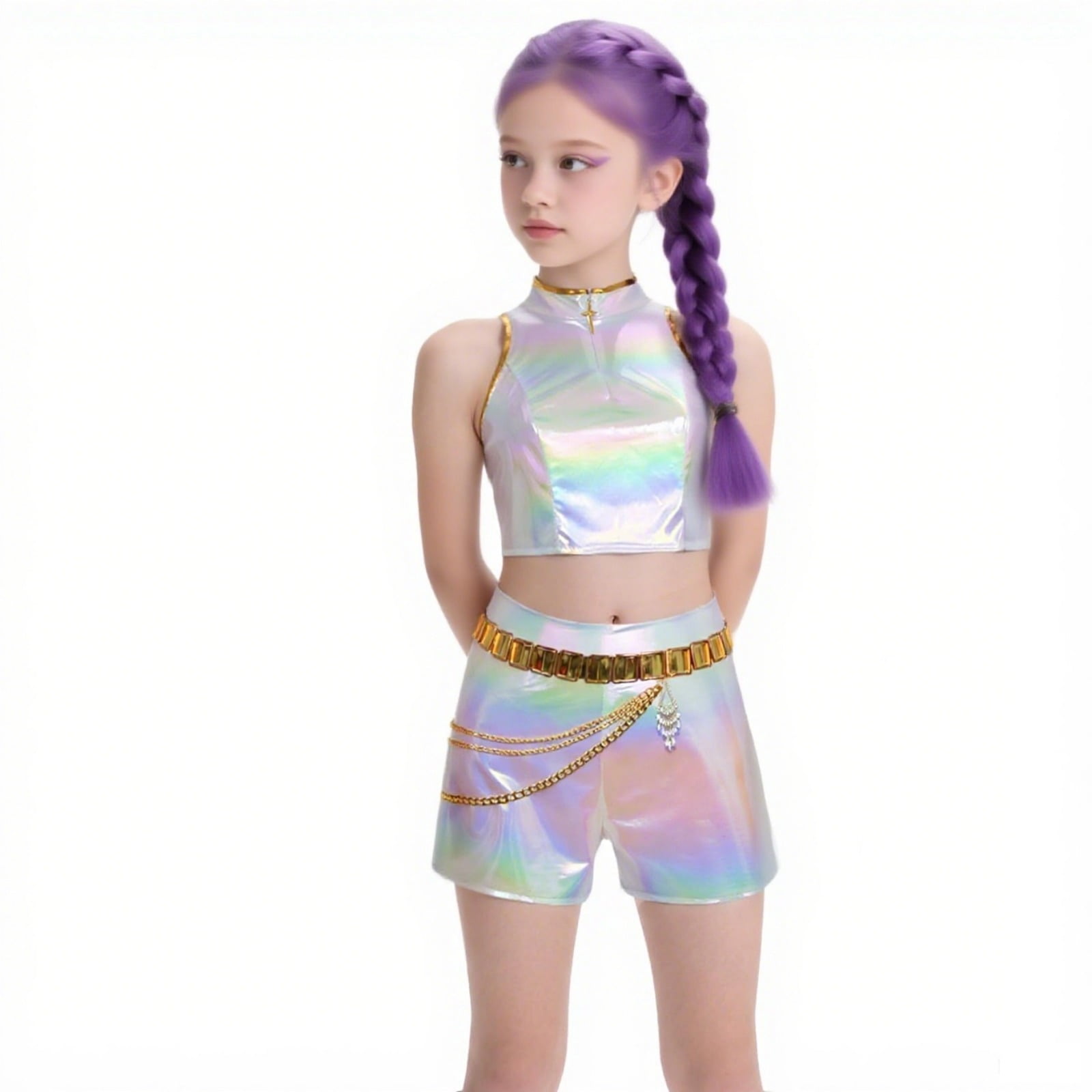 Girls Demon Cstume Hunters Pop Stars Halloween Clothes Skirt Set Pop ...