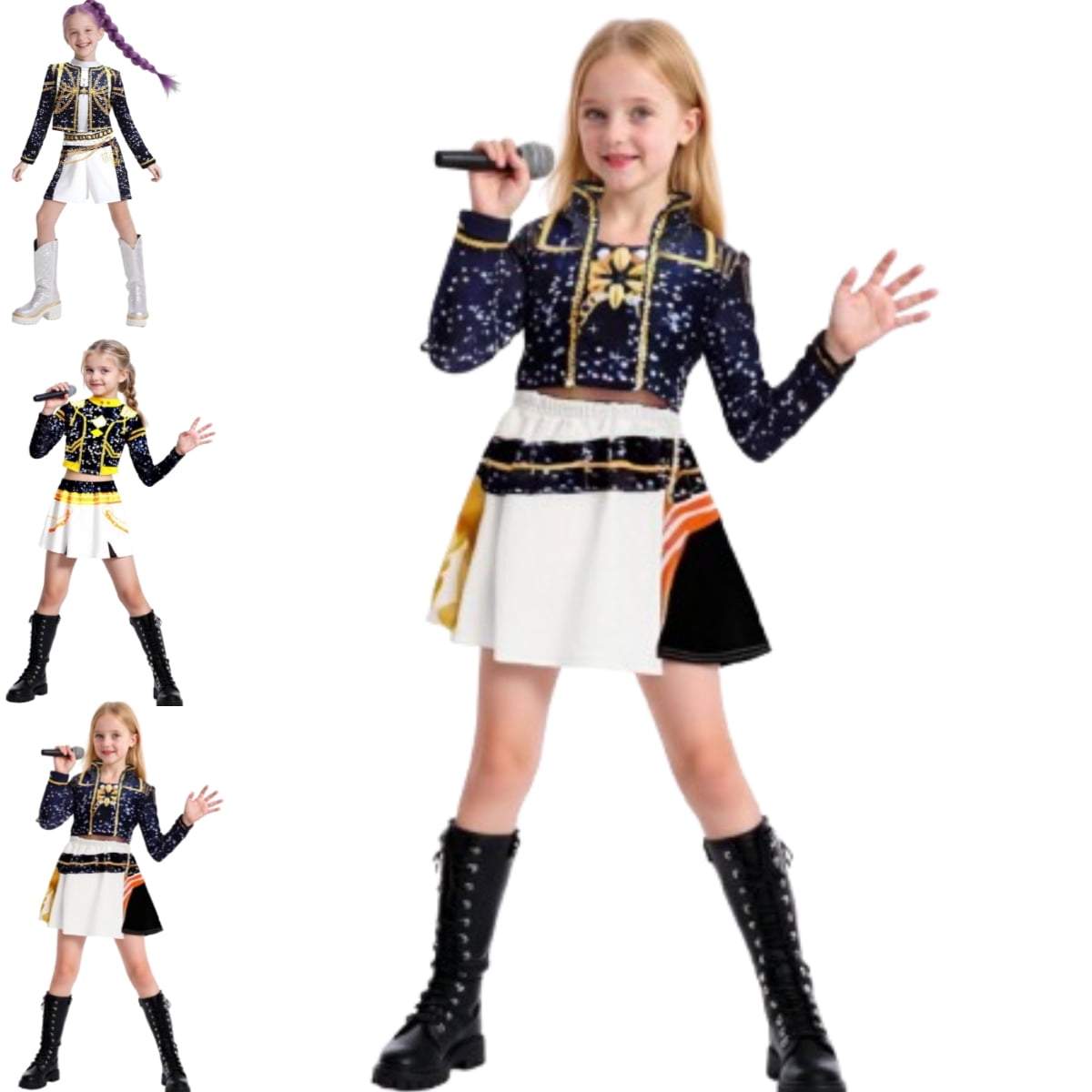 Girls Pop Singer Mira Party Theme Dress Up Long Sleeve Jackets Crop Top ...