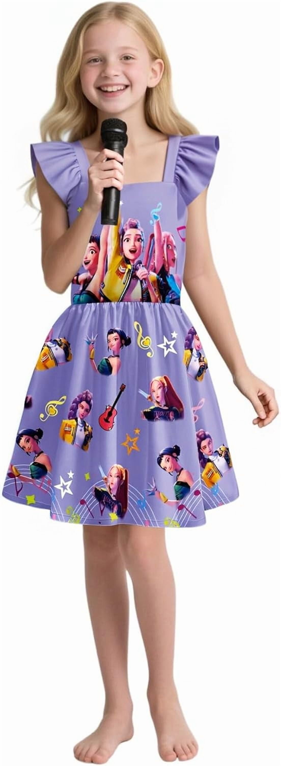 Girls Demon Hunters Dress Summer Flutter Sleeve Clothes Pop Singer ...