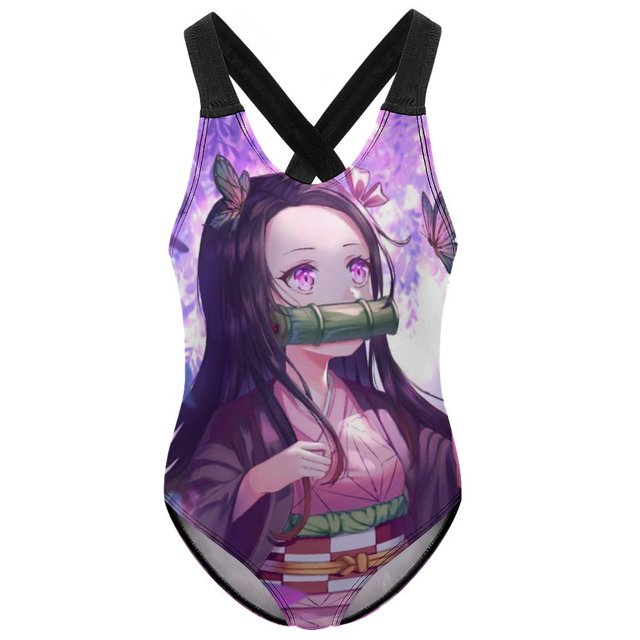 Girls Demon Slayer Nezuko One Piece Swimsuit Bathing Suit Beachwear ...