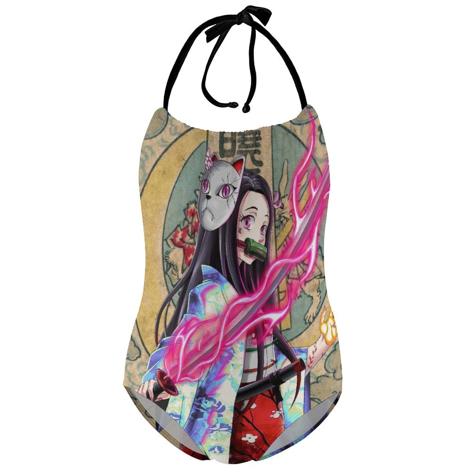 Girls Demon Slayer Nezuko One Piece Swimsuit Bathing Suit Beachwear ...