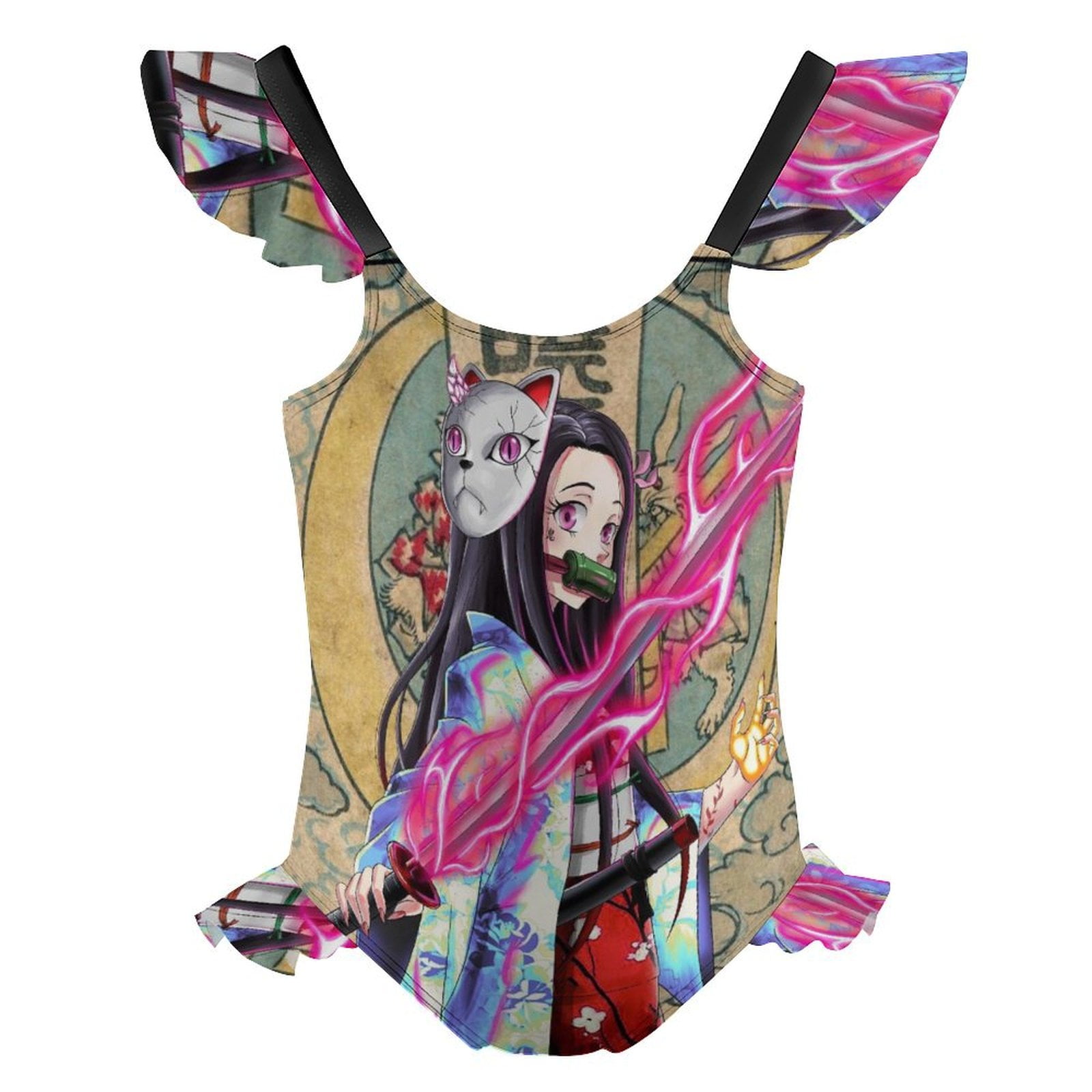 Girls Demon Slayer Nezuko One Piece Swimsuit Bathing Suit Beachwear ...