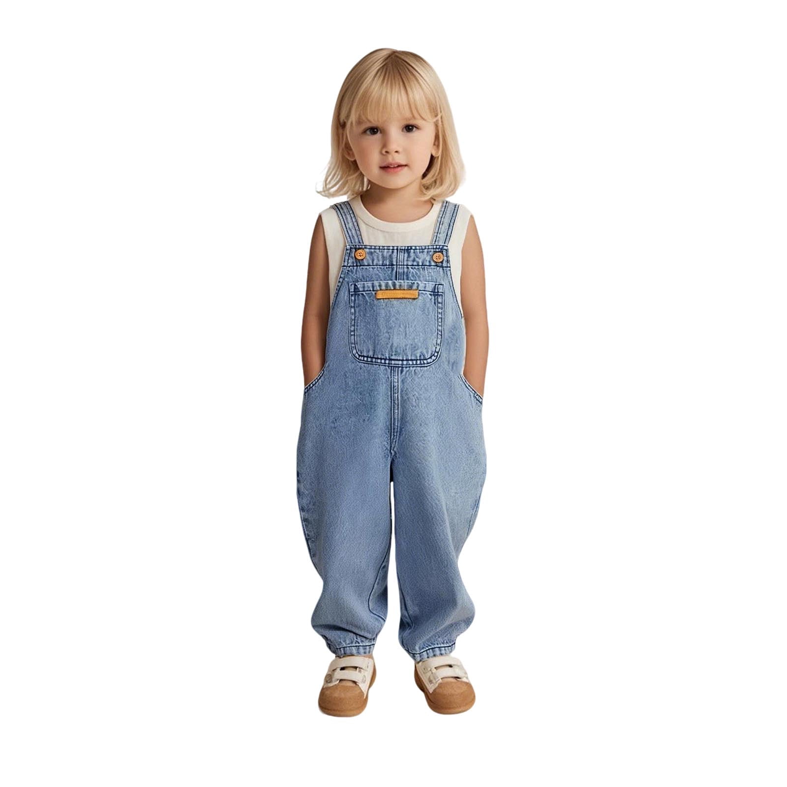 Girls' Denim Overall Jumpsuits Kids Casual Sleeveless Overalls Girls ...