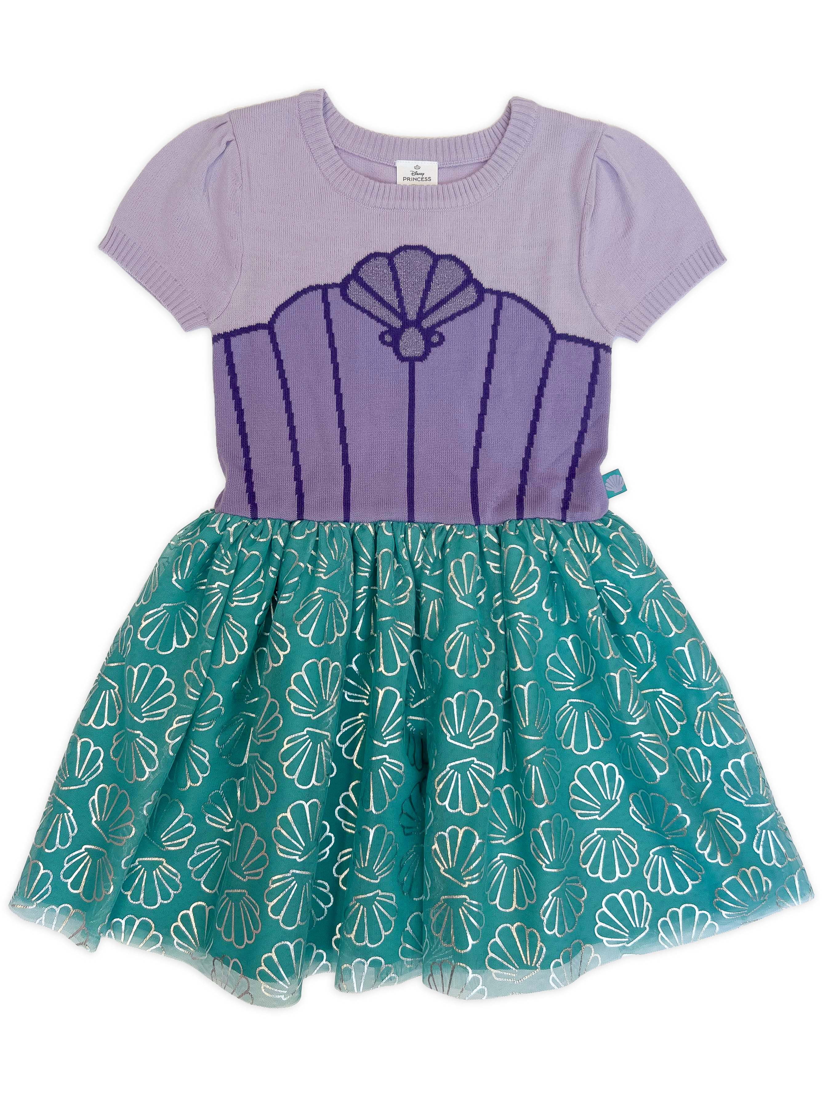 Girls Disney Princess The Little Mermaid Ariel Cosplay Short Sleeve ...