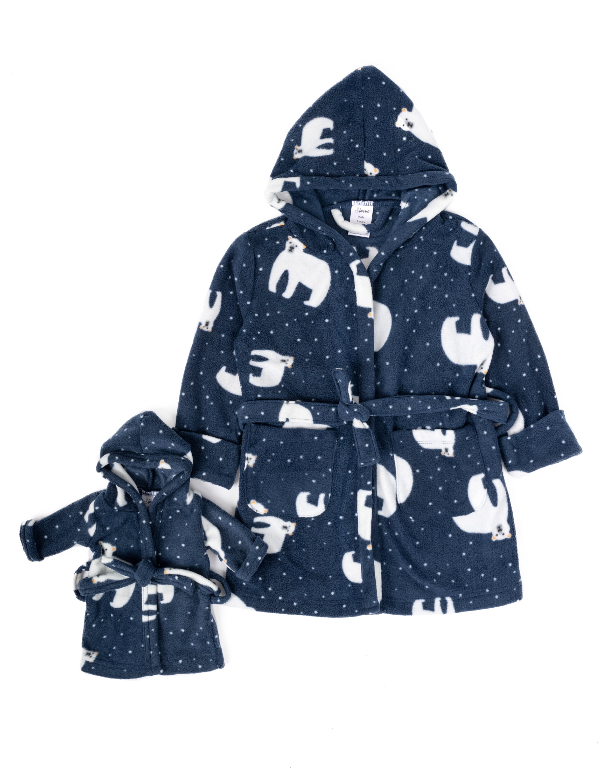 Girls & Doll Fleece Hooded Robe Polar Bear 10 Year - Walmart.com