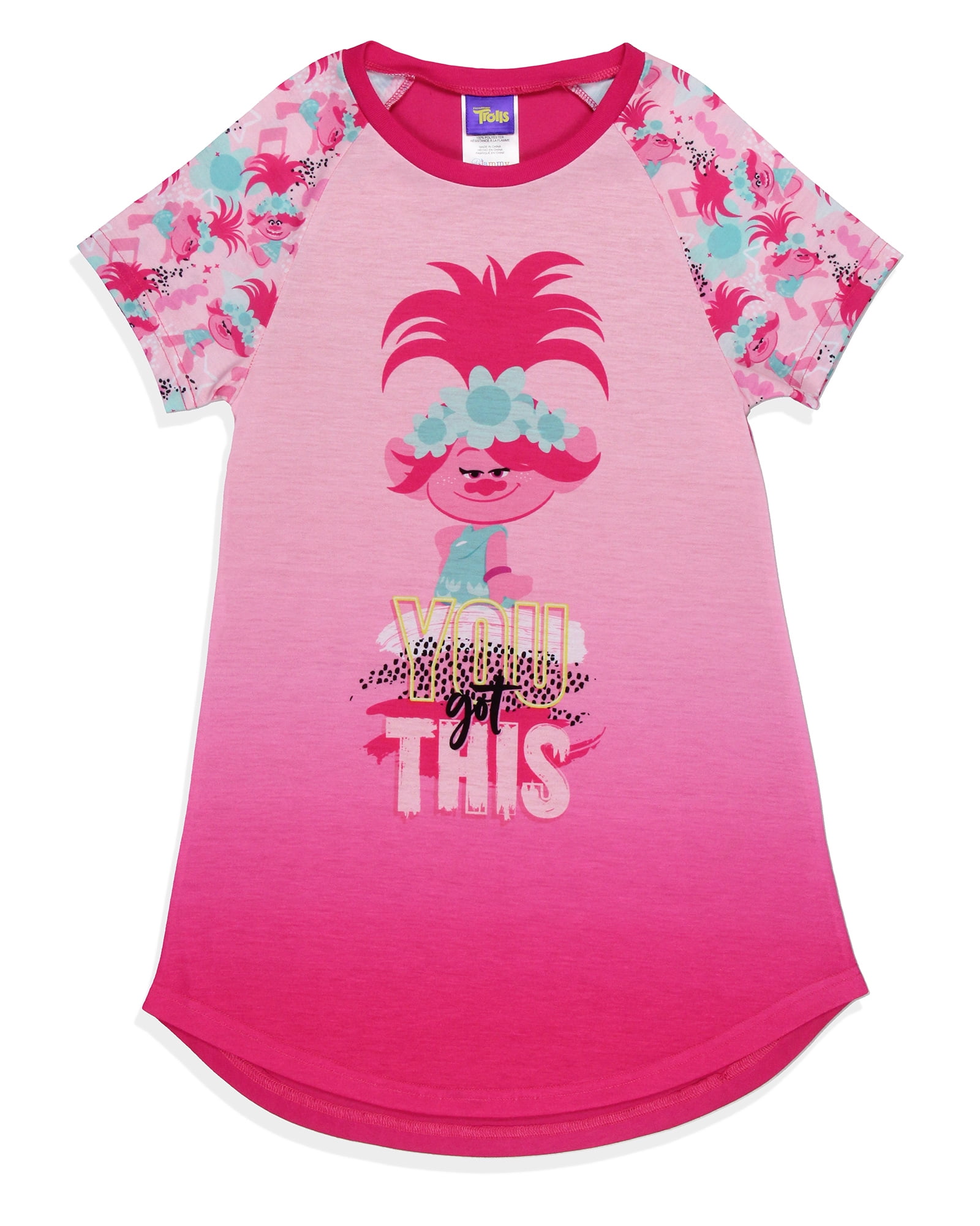 Girls' Dreamworks Trolls You Got This Poppy Kids Pajama Nightgown ...