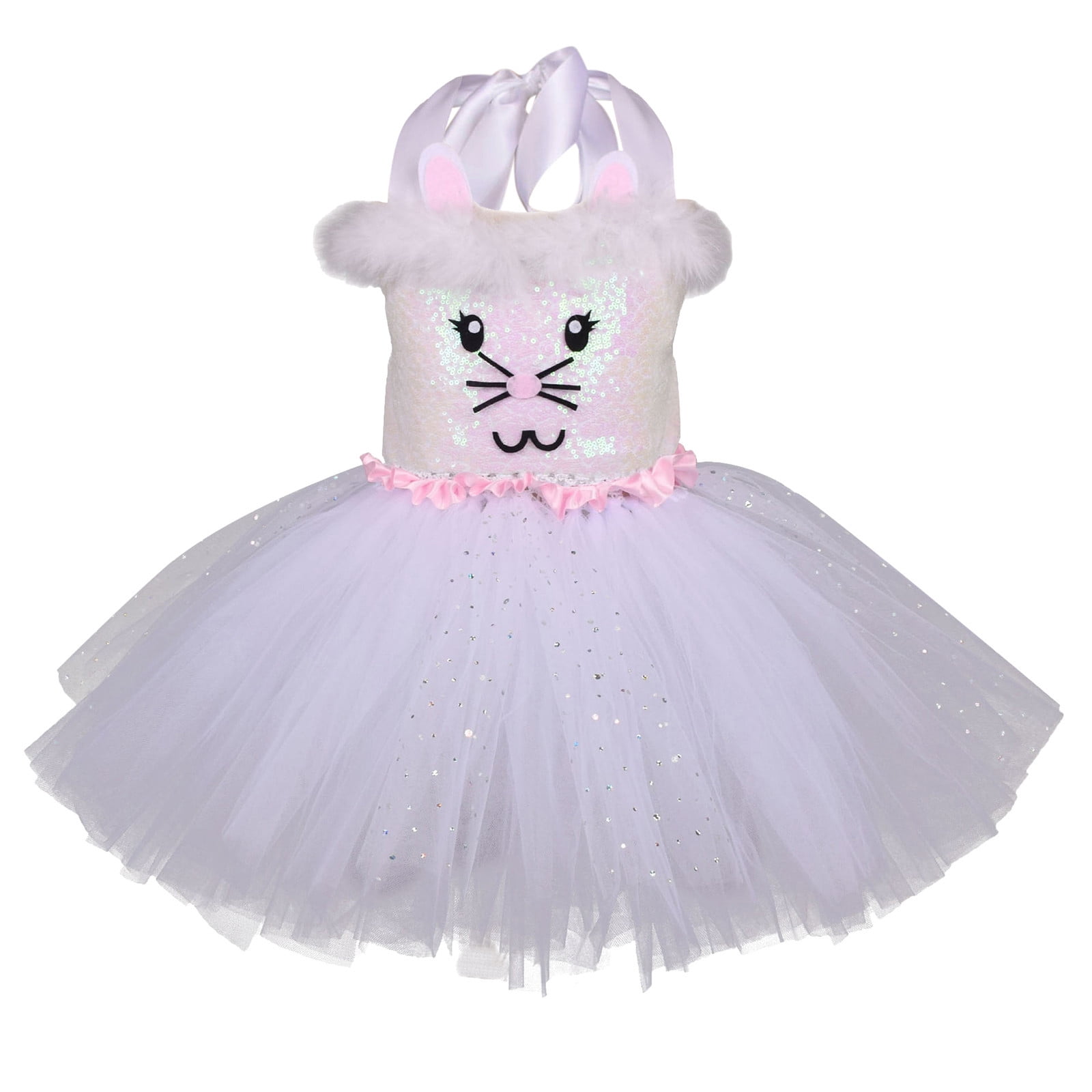Girls Dress Baby Cartoon Rabbit Role Play Fancy Mesh Princess Dress ...