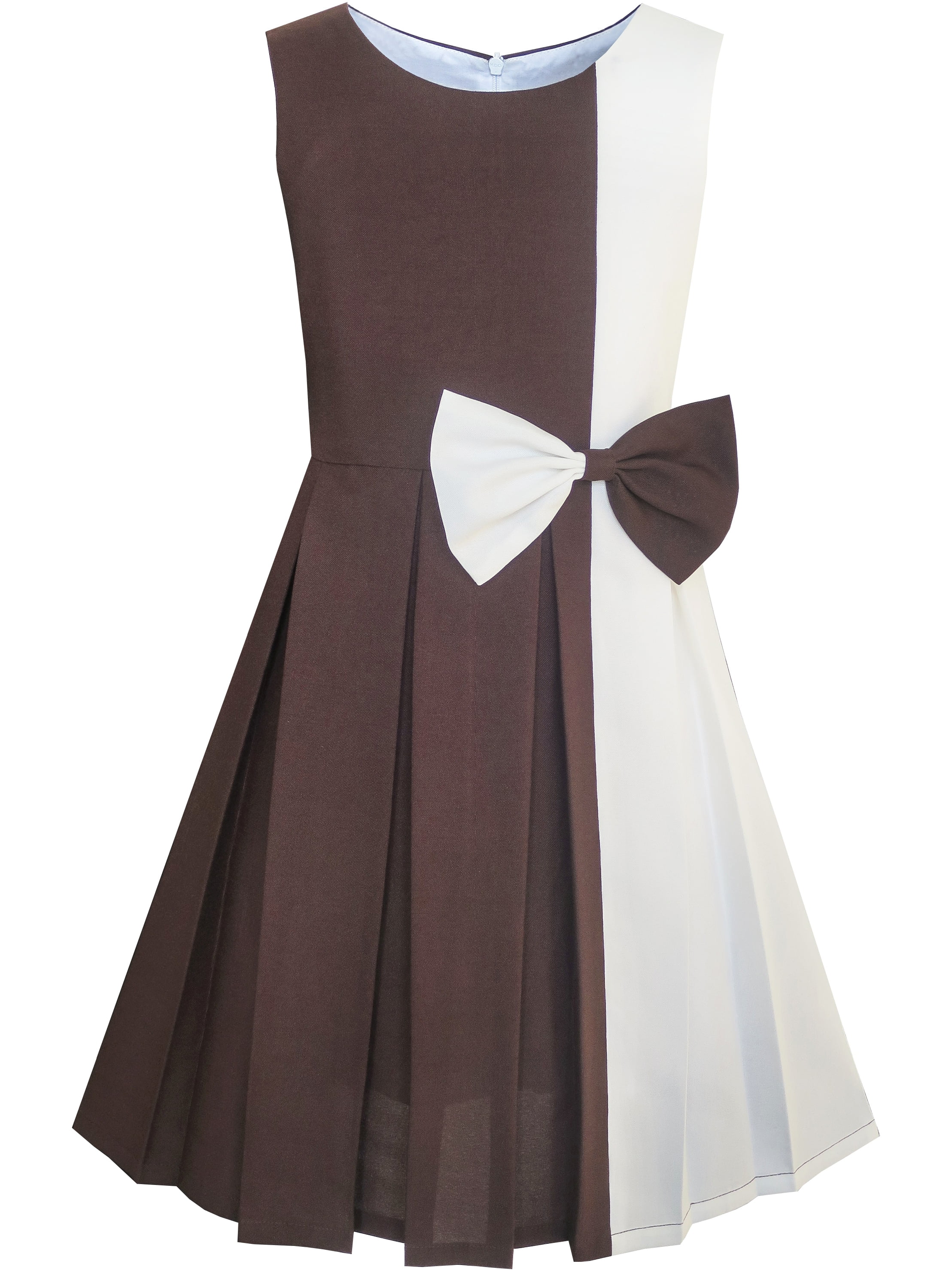 Girls Dress Color Block Contrast Bow Tie Everyday Party 12 Years ...