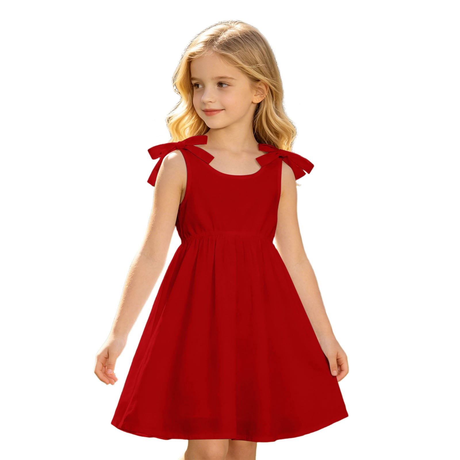 Girls Dress Girls Elegant Dress with Bow and Train Formal Partywear ...