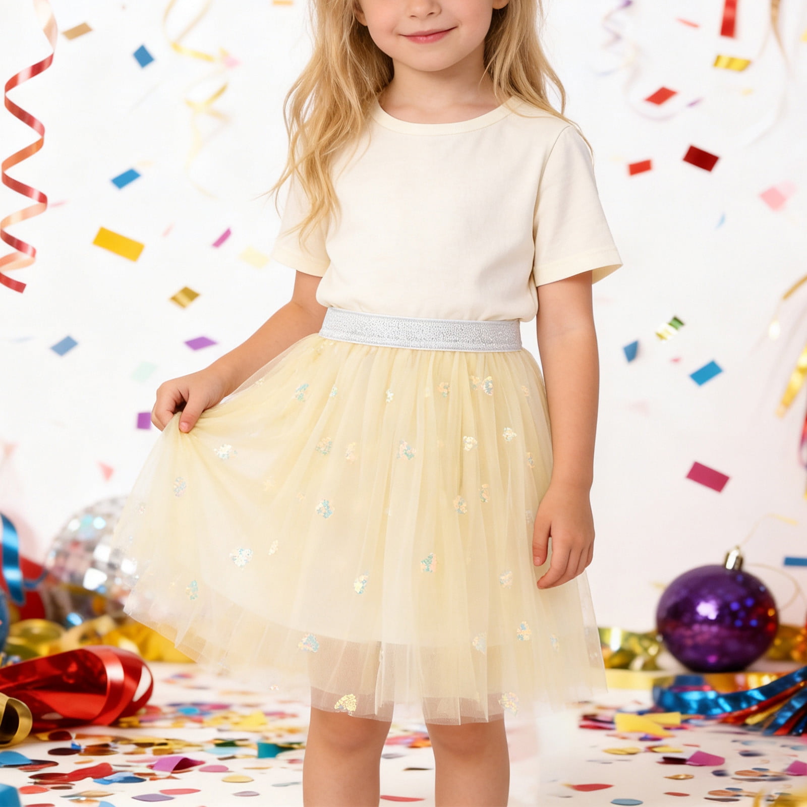 Girls Dress Kids Dance Heart Sequin Ballet Dresses for Holiday Party ...