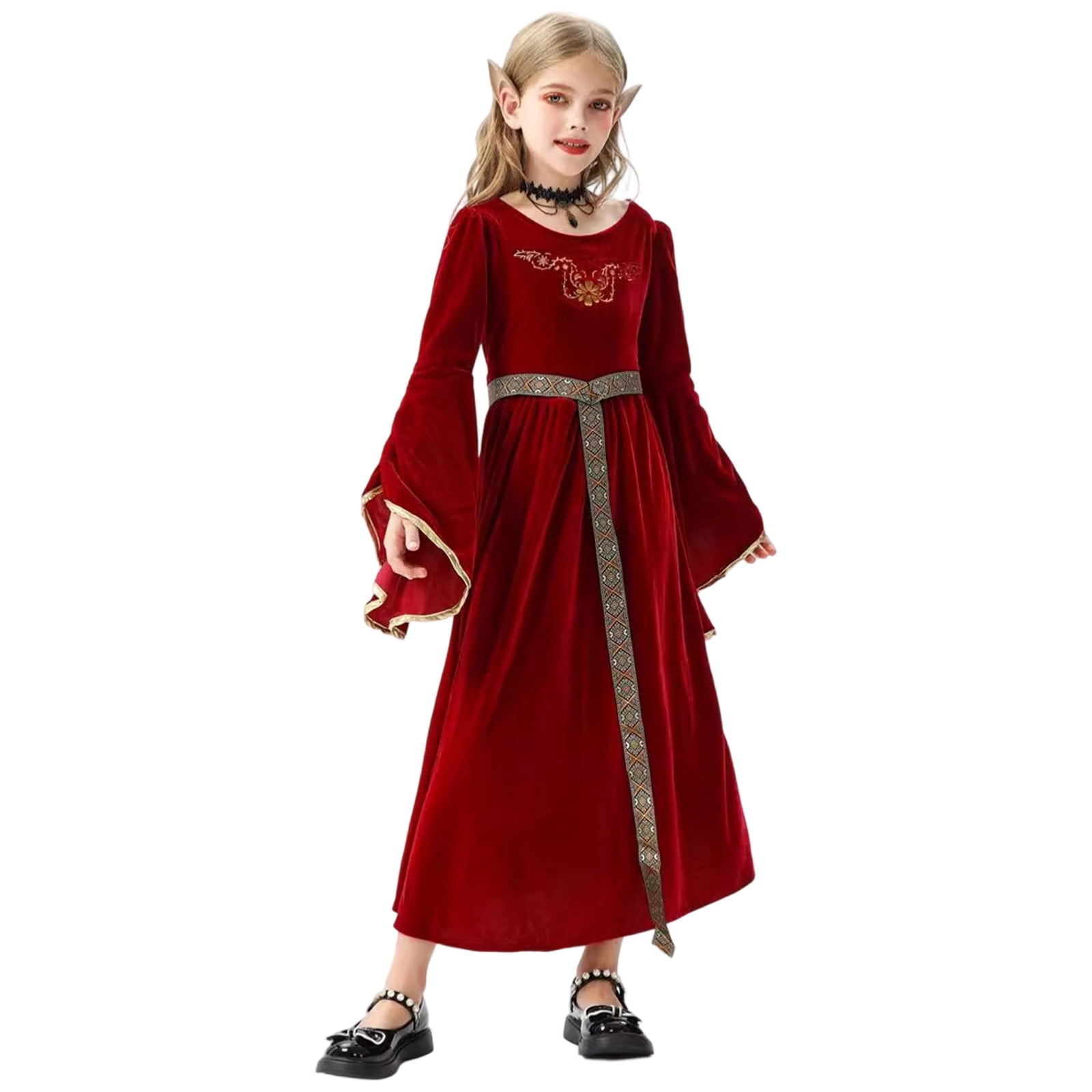 Girls Dress Medieval Dress Halloween Costume Party Gown Farm Cosplay ...