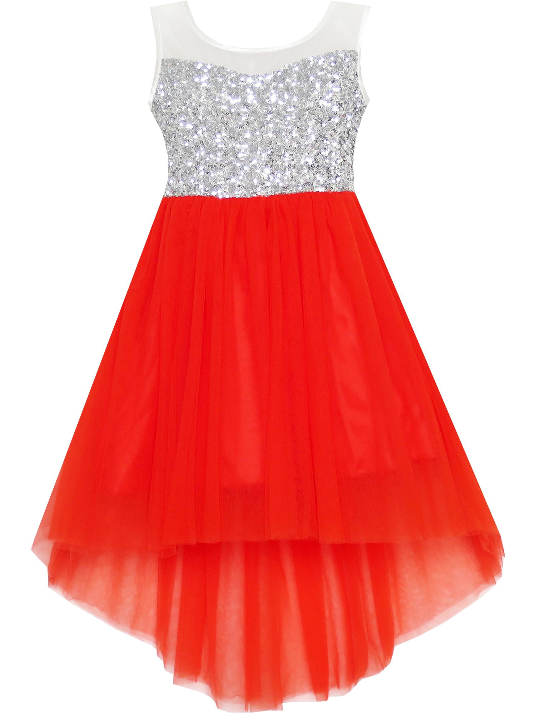 Princess Expressions Girls Red Sequin Party Dress, Wedding Princess ...