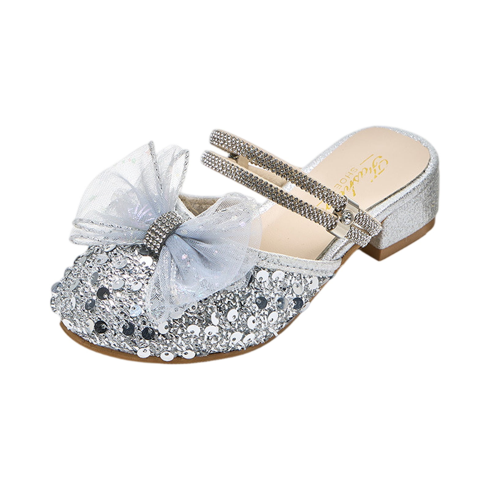 Girls Dress Shoes Low Heels School Uniform Mary Jane Flower Wedding ...