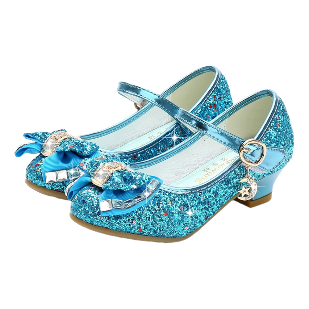 Girls Dress Shoes Mary Jane Wedding Party Shoes Glitter Bridesmaids ...