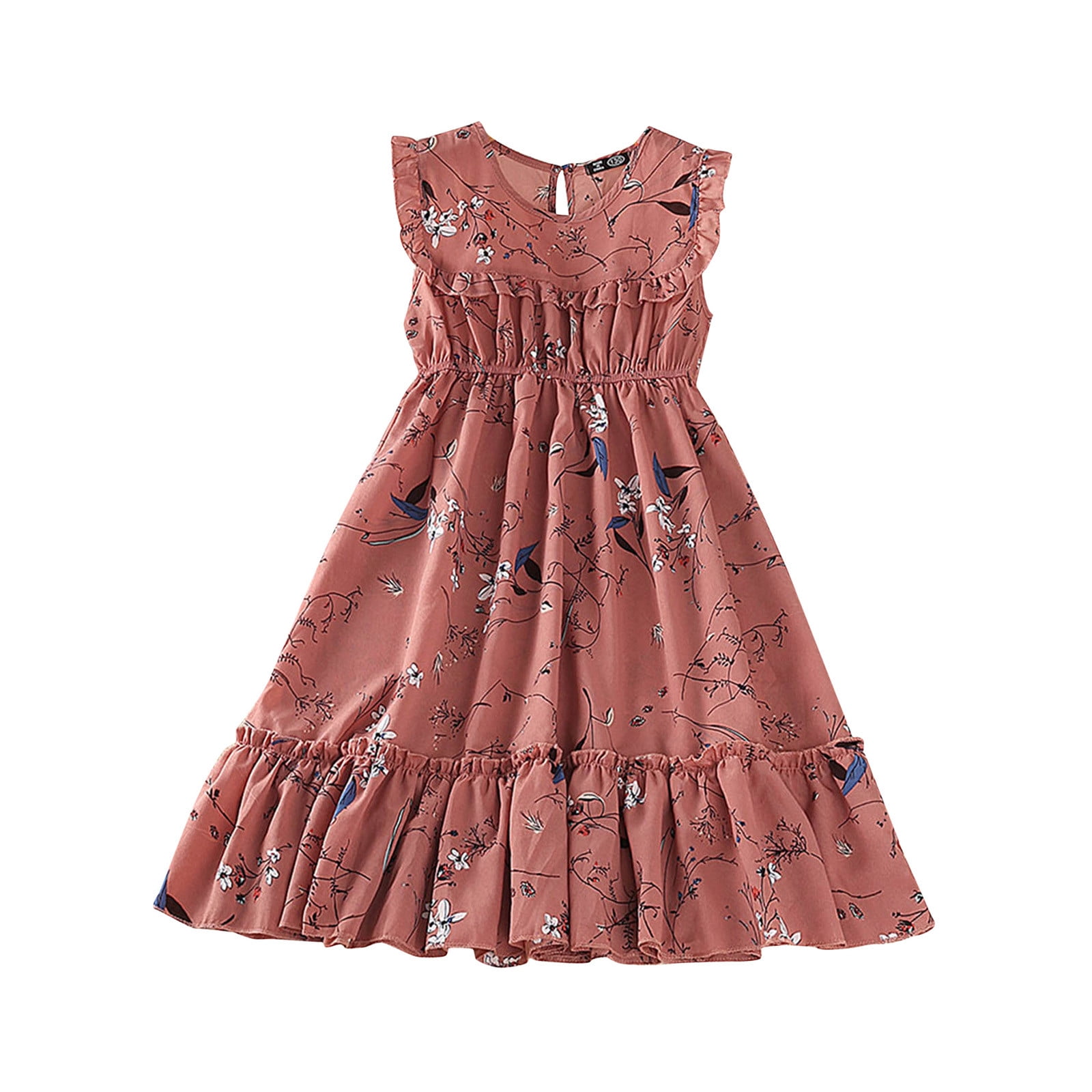 BJUTIR Girls Dresses Casual Dress Summer Scoop Neck Sleeveless Flowy ...