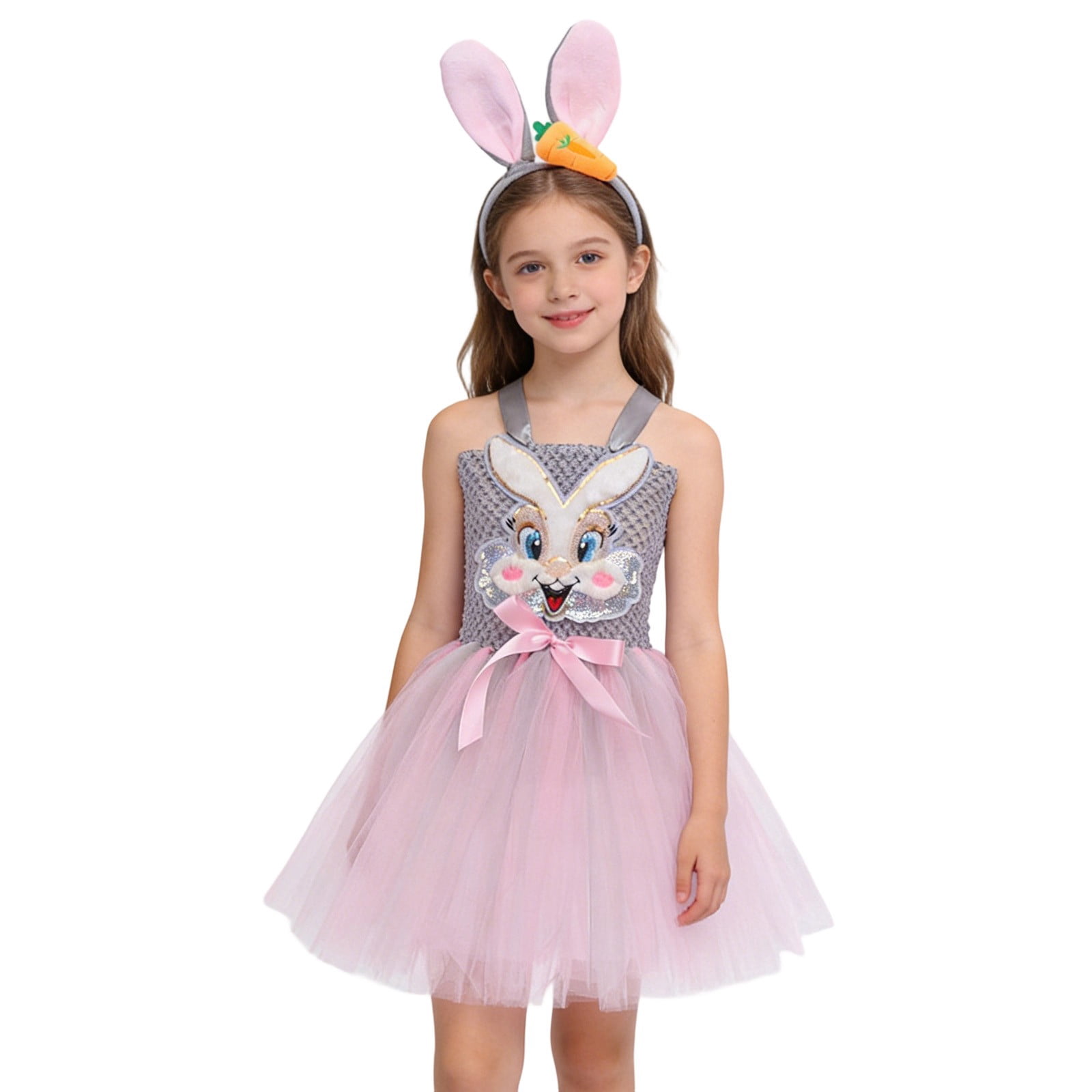 Girls Dresses Enchanting Easter Cartoon Bunny Hairband Stages Kids ...
