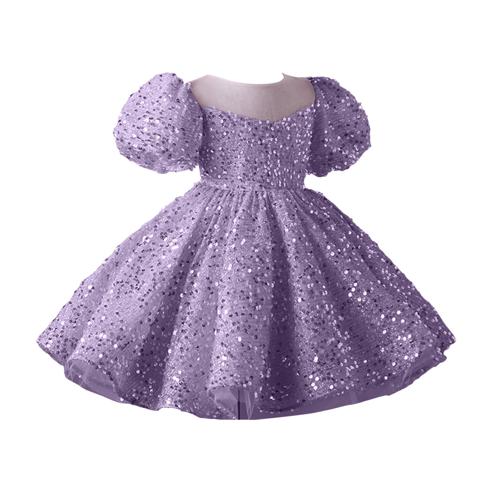 Girls Dresses Formal Toddler Kids Cute Sequin Glitter Party Carnival ...