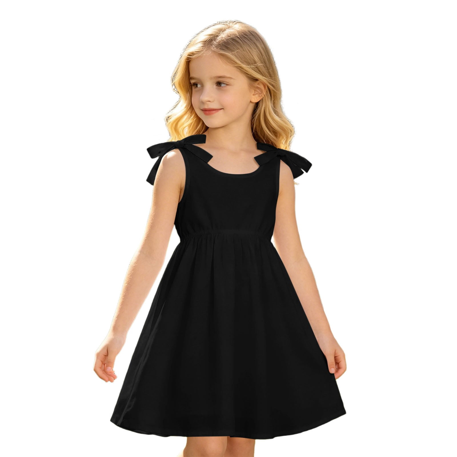 Girls Dresses Girls Elegant Dress with Bow and Train Formal Partywear ...
