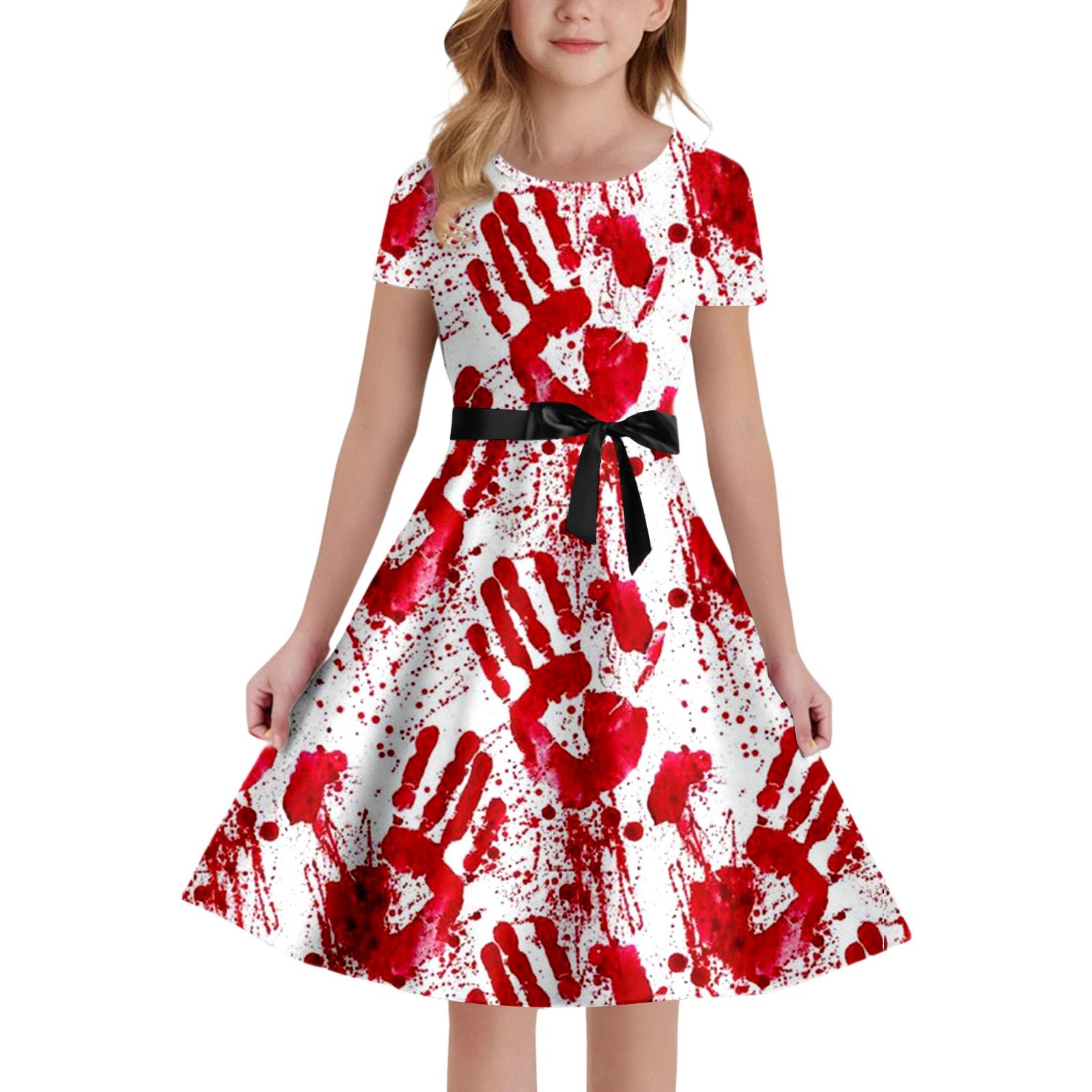 Girls' Dresses Kids Toddler Girls Blood Stained Print Princess Dress A ...