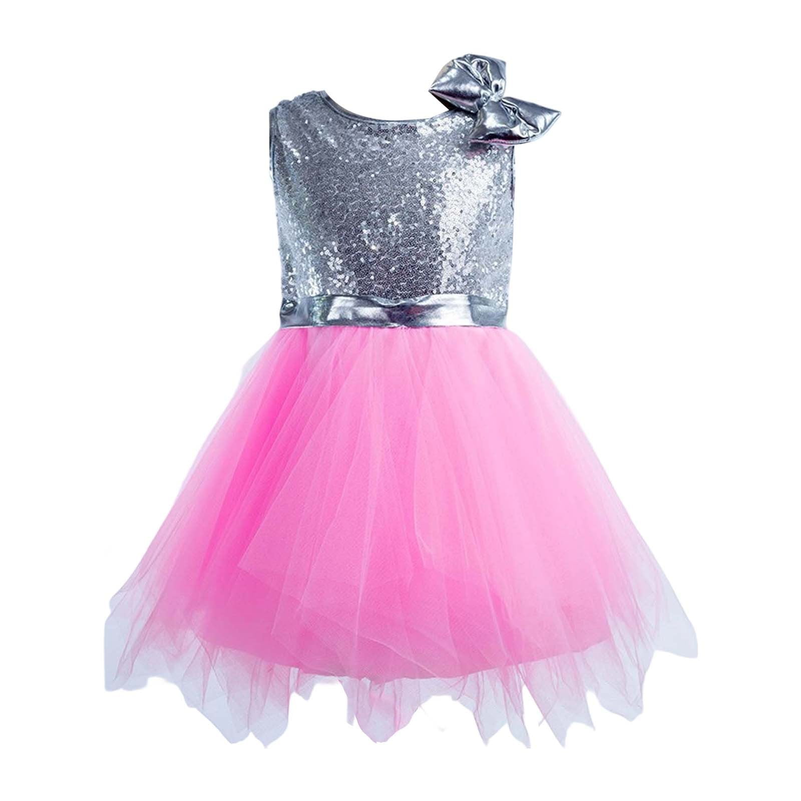 Girls Dresses,Party Dress Color Sleeveless Cute Round Neck Lightweight ...