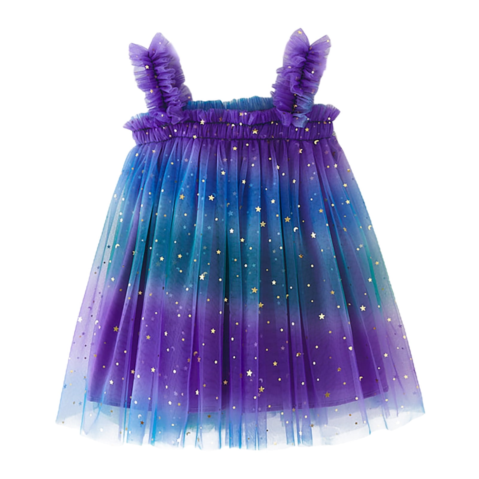Girls Dresses Size 5 Toddler Girls Sleeveless Star Moon Tie Dye Tulle ...