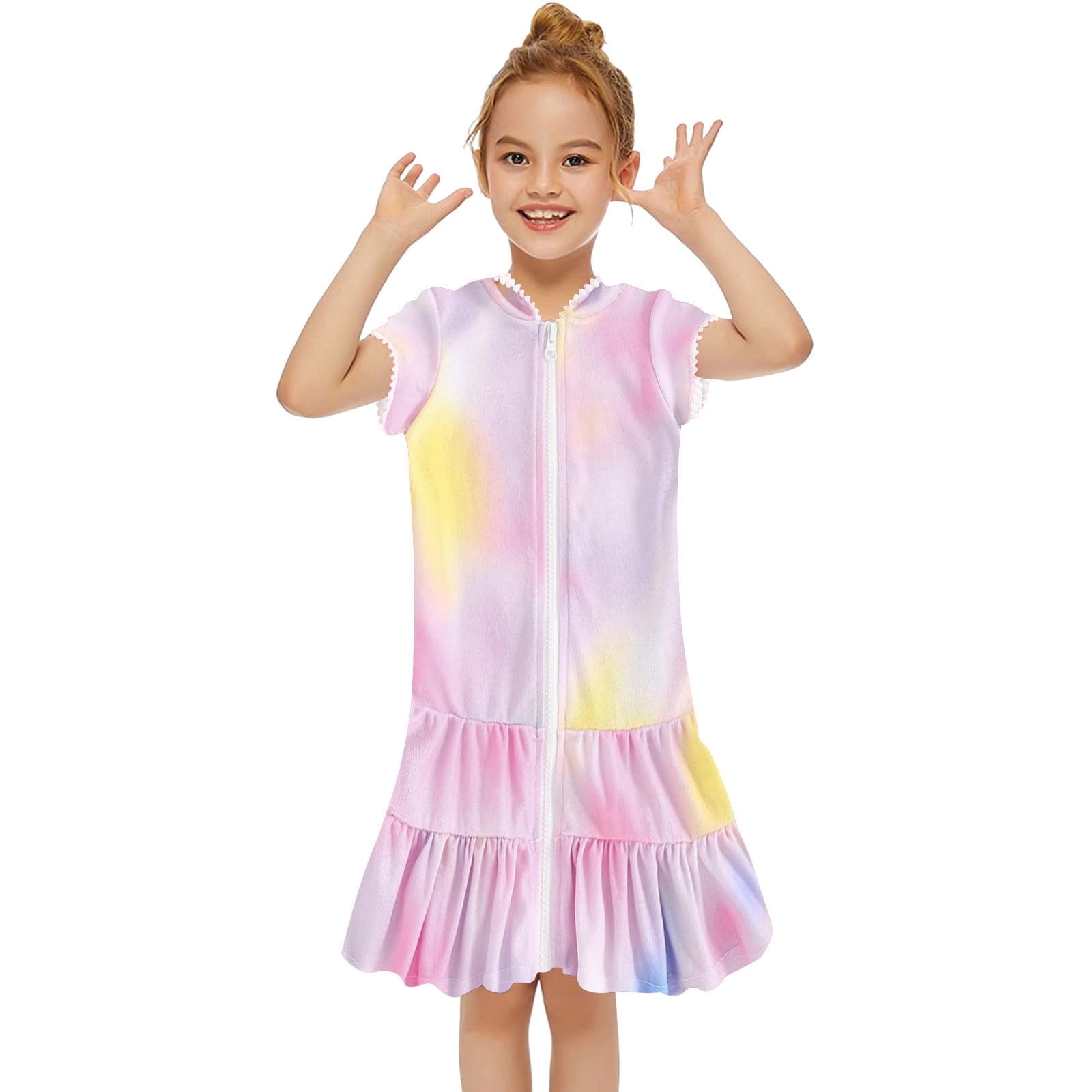 Girls Dresses Sizes 7-8 Years Little Swim Kids Rainbow Swimsuit Zip Up ...