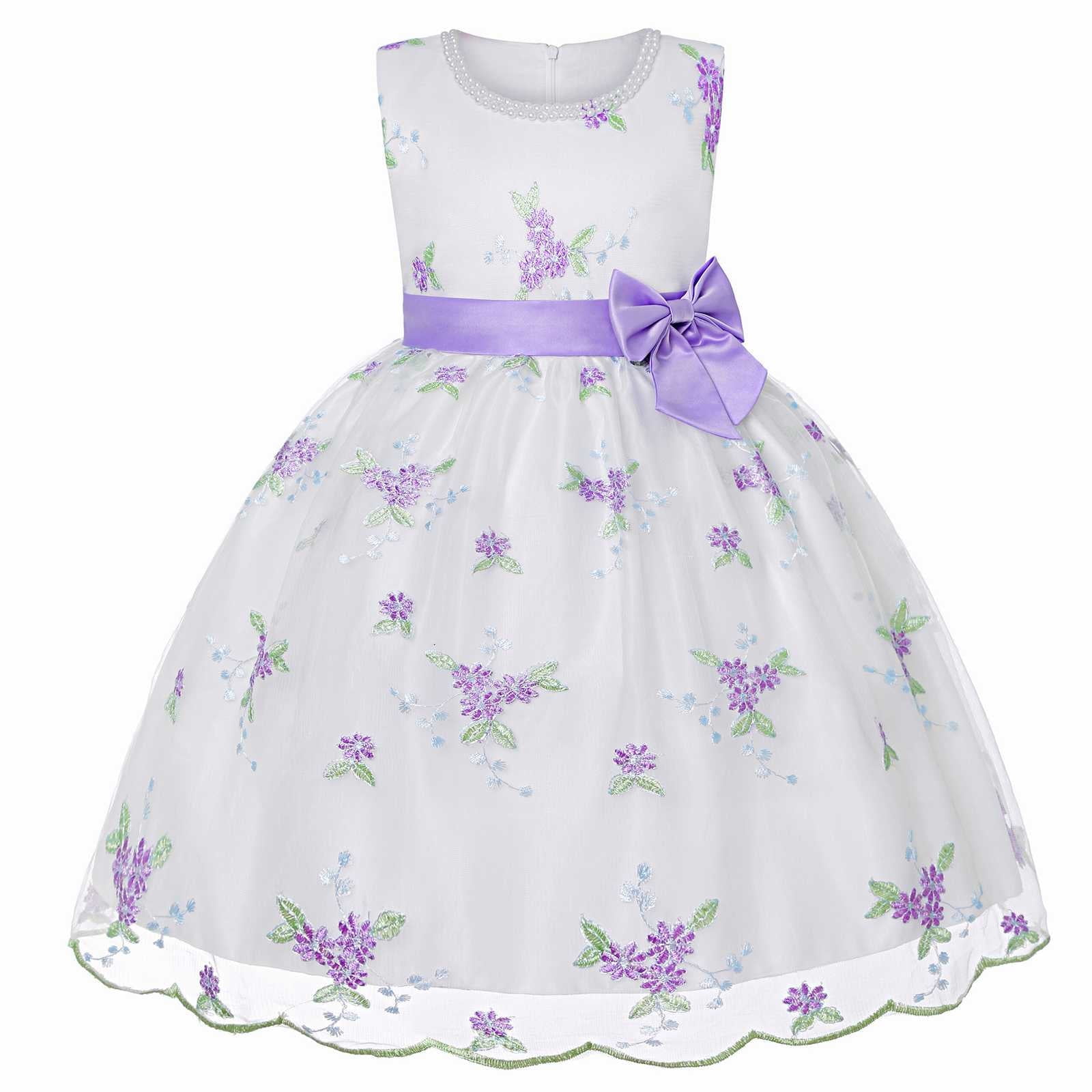 Girls' Dresses Sizes 9-10 Years A-Line Embroidered Bowknot Tulle Little ...